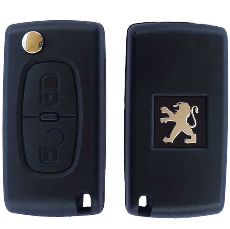 Peugeot Replacement 2 Button Remote Car Key Fob Case With HU83 Flip ...