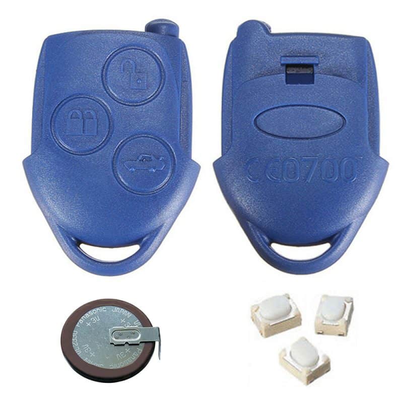 3 Button BLUE Remote Key Fob Case Repair Kit For Ford Transit MK7 2006 ...